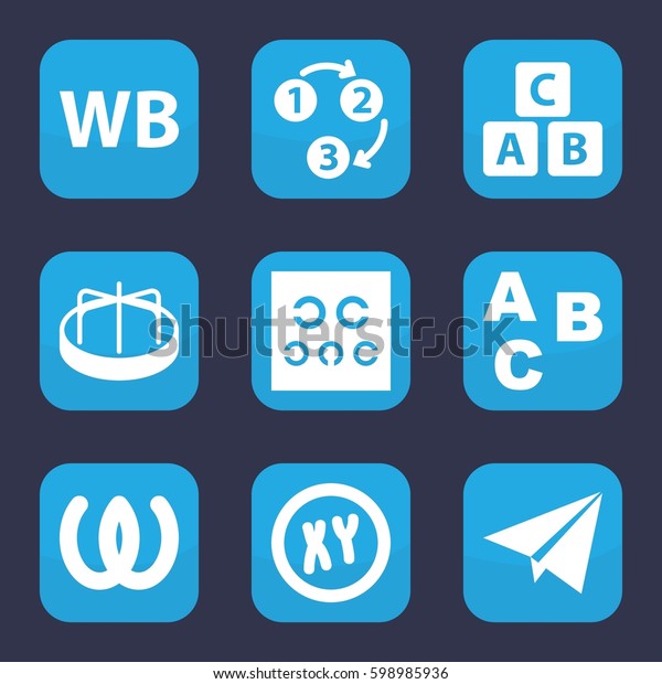 Alphabet Icon Set 9 Filled Alphabet Stock Vector (Royalty Free ...