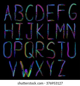 Alphabet Icon Set Hand Drawn Style Stock Vector (Royalty Free ...