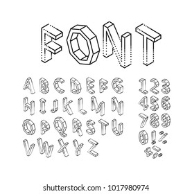 Alphabet Isometric Style 3d Letters Point Stock Vector (Royalty Free ...