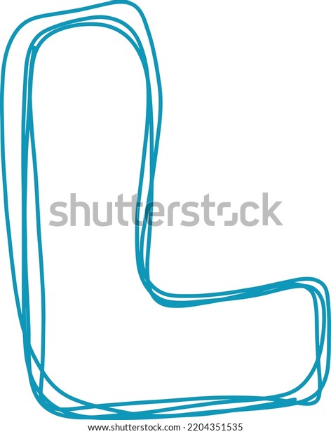 Alphabet L Letter Hand Drawn Outline Stock Vector (Royalty Free ...