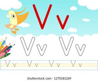 Alphabet Learning Letters Coloring Graphics Printable Stock Vector ...