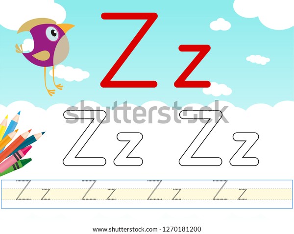 Alphabet Learning Letters Coloring Graphics Printable Stock Vector ...