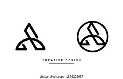 Alphabet Letter Alpha Logo Monogram Emblem Stock Vector (Royalty Free ...