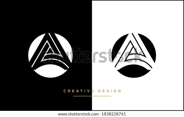 Alphabet Letter Alpha Logo Monogram Emblem Stock Vector (Royalty Free ...