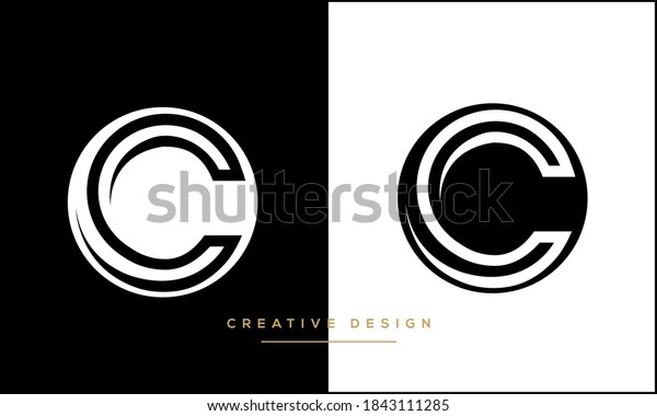 Alphabet Letter C Cc Logo Emblem Stock Vector (Royalty Free) 1843111285