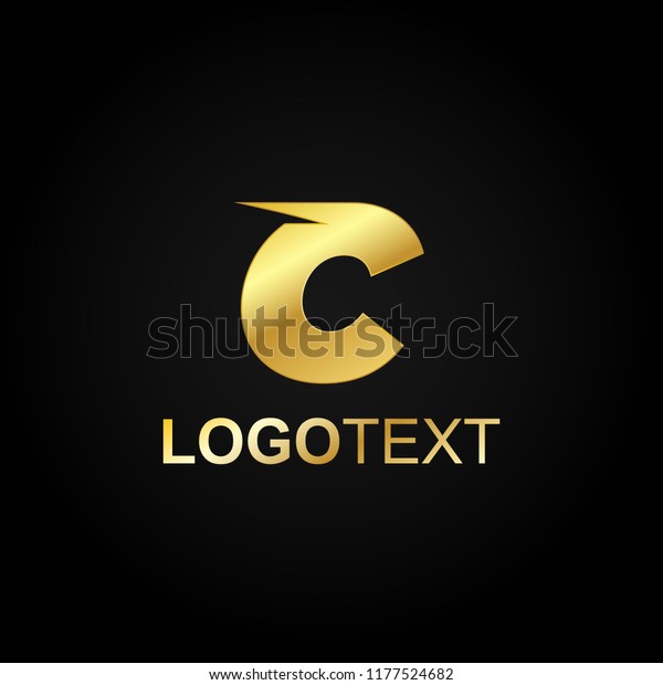 Alphabet Letter C Shape Gold Luxury Stock Vector (Royalty Free ...