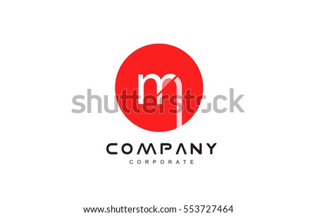 Alphabet Letter Circle Red M Small Stock Vector (Royalty Free ...