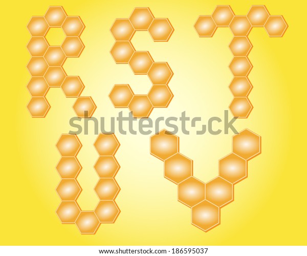 Alphabet Letter Honeycomb Stock Vector (Royalty Free) 186595037 ...