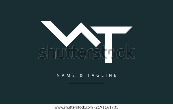 Alphabet Letter Icon Logo Wt Stock Vector (Royalty Free) 2191161735 ...