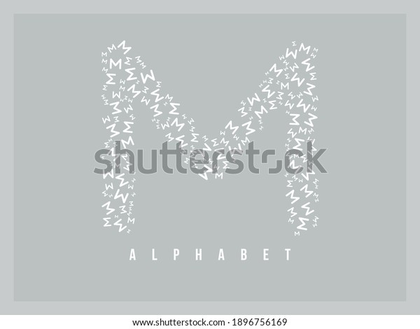 Alphabet Letter M Fill Random Text Stock Vector (Royalty Free ...