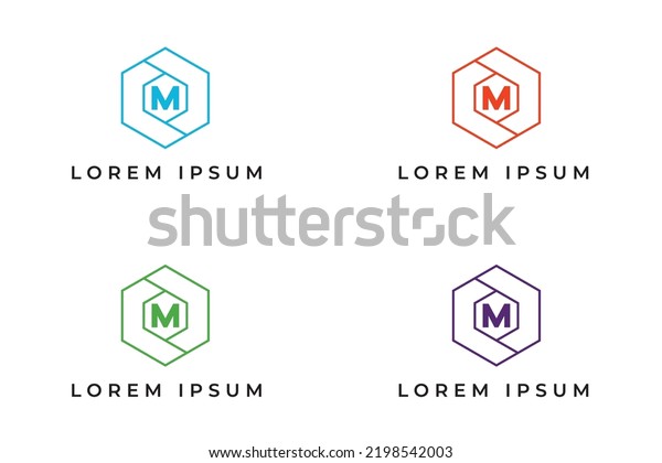 Alphabet Letter M Hexa Multicolors Icon Stock Vector (Royalty Free ...