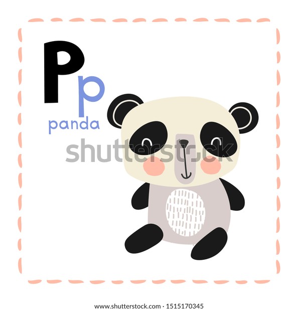 Alphabet Letter P Panda Teaching Kids: เวกเตอร์สต็อก (ปลอดค่าลิขสิทธิ์ ...