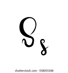Alphabet Letter S Lettering Vector Calligraphy Stock Vector (Royalty ...