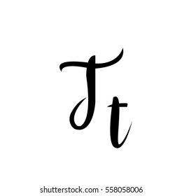 Alphabet Letter T Lettering Vector Calligraphy: vector de stock (libre ...