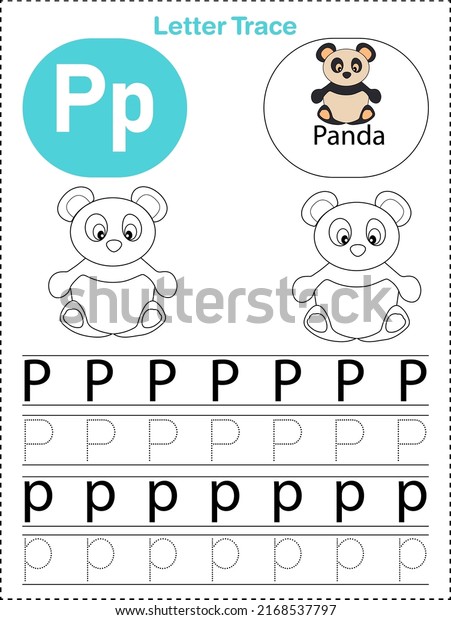 Alphabet Letter Tracing P Panda: เวกเตอร์สต็อก (ปลอดค่าลิขสิทธิ์ ...