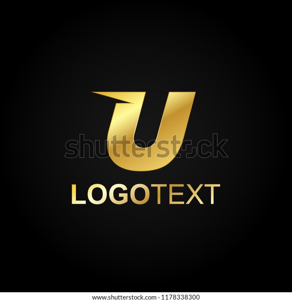 Alphabet Letter U Shape Gold Luxury Stock Vector (Royalty Free ...