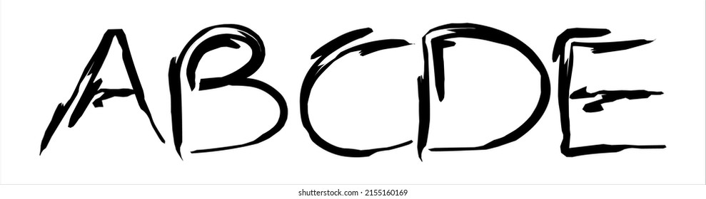 Alphabet Letters Abcde Abstract Calligraphy Stock Vector (Royalty Free ...