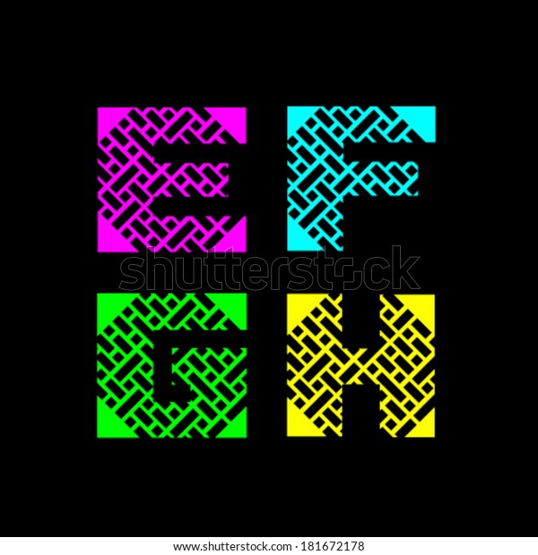 Alphabet Letters Efgh Vector Illustration Stock Vector (Royalty Free ...