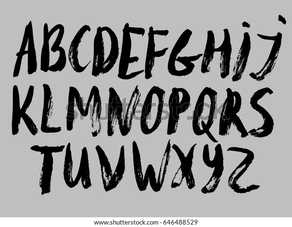 Alphabet Letters Expressive Modern Calligraphy Vector 库存矢量图（免版税 ...