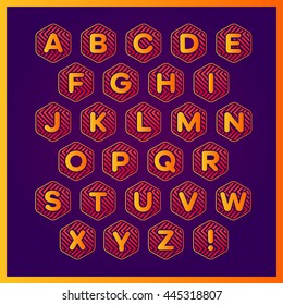 Alphabet Letters Hexagon Stock Vector (Royalty Free) 445318807 ...