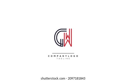 Alphabet Letters Initials Monogram Logo Gw Stock Vector (Royalty Free ...