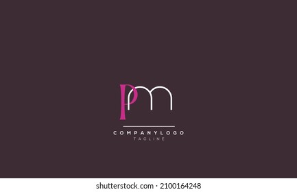 Alphabet Letters Initials Monogram Logo Pm Stock Vector (Royalty Free ...