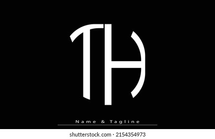 Letras alfabéticas Iniciales Monograma TH ,: vector de stock (libre de ...