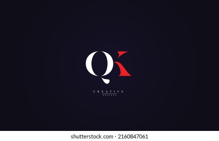 Alphabet Letters Initials Monogram Logo Qk Stock Vector (Royalty Free ...
