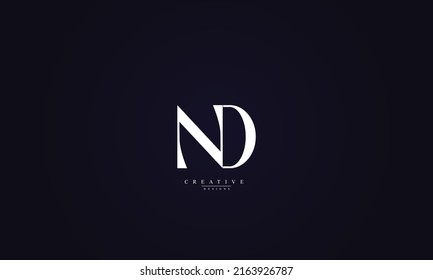 Alphabet Letters Initials Monogram Logo Nd Stock Vector (Royalty Free ...