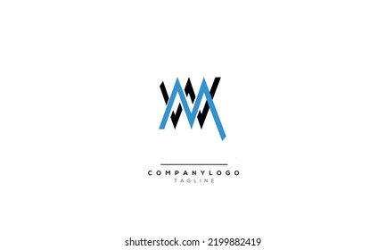 Alphabet Letters Initials Monogram Logo Wm Stock Vector (Royalty Free ...