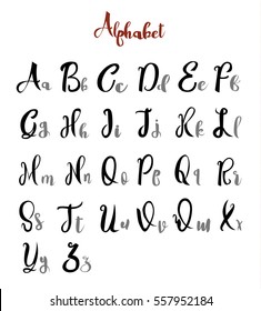 Alphabet Letters Lettering Calligraphy Vector Stock Vector (Royalty ...