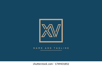 Alphabet Letters Monogram Icon Logo Xv Stock Vector (Royalty Free ...