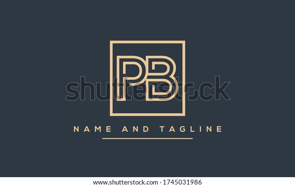 Alphabet Letters Monogram Icon Logo Pb: vetor stock (livre de direitos ...
