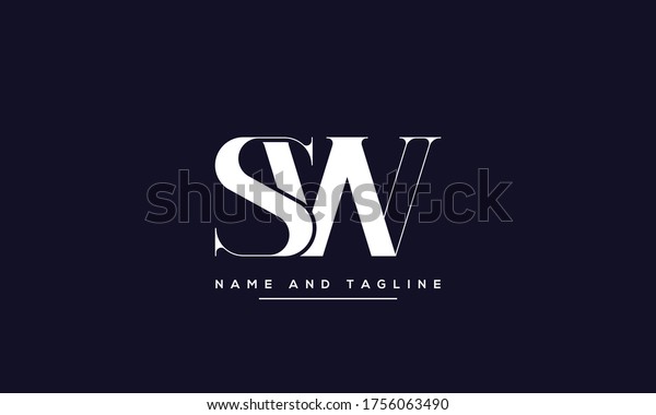 Alphabet Letters Monogram Icon Logo Sw Stock Vector (Royalty Free ...