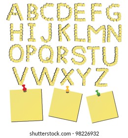 Alphabet Letters Out Paper Notes Stock Vector (Royalty Free) 98226932 ...