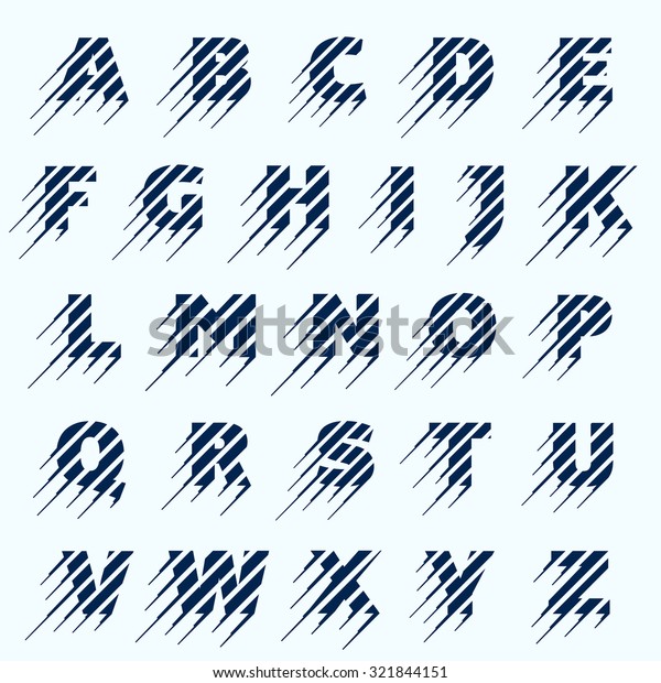 Alphabet Letters Set Fast Speed Vector Stock Vector (Royalty Free ...