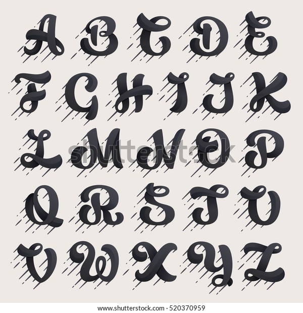 Alphabet Letters Set Fast Speed Vector Stock Vector (Royalty Free ...
