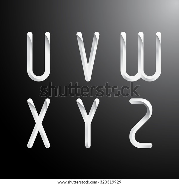 Alphabet Letters Uvwxyz Thin Fontsvector Illustration Stock Vector ...