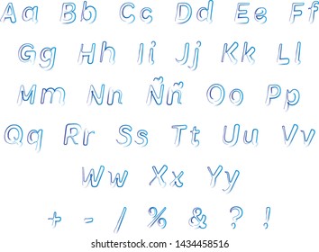 Alphabet Lines Letters Calligraphy Stock Vector (Royalty Free ...