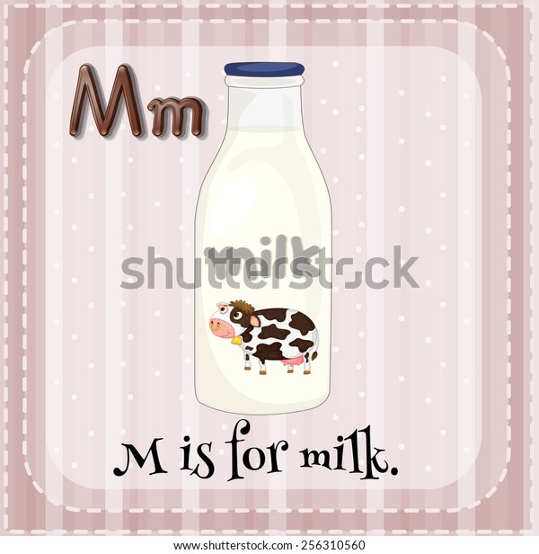 Alphabet M Milk 스톡 벡터(로열티 프리) 256310560