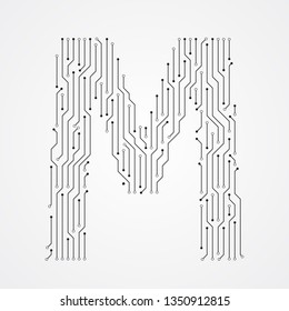 Alphabet Shape Digital Line Design Stock Vector (Royalty Free ...