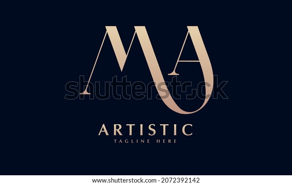 Alphabet Ma Illustration Monogram Vector Logo Stock Vector (Royalty ...