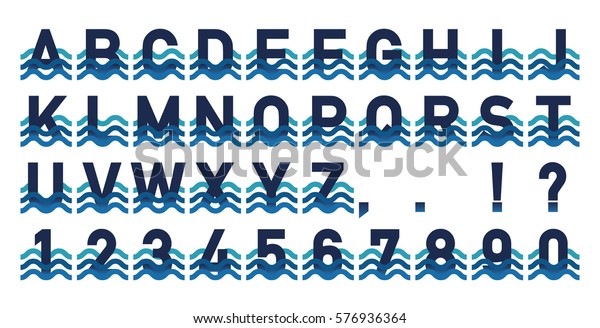 Alphabet Marine Design Stock Vector (Royalty Free) 576936364 | Shutterstock