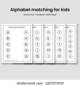 Alphabet Matching Game Educational Alphabet Worksheetread Stock Vector ...