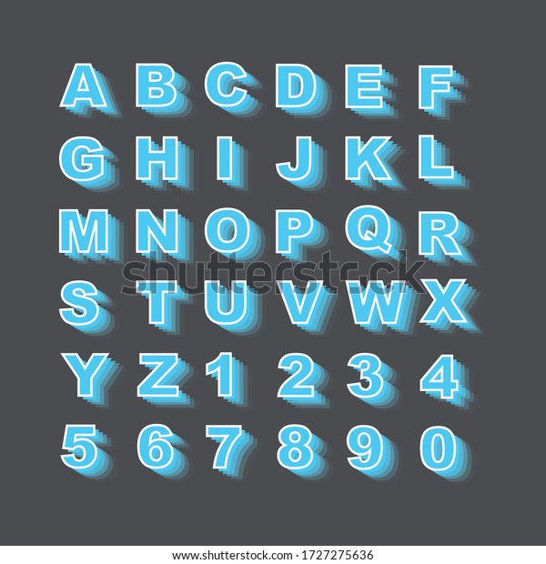 Alphabet Modern Style Distorted Letters Shading Stock Vector (Royalty ...