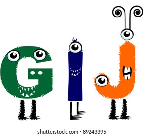 Alphabet Monsters Stock Vector (Royalty Free) 89243395 | Shutterstock
