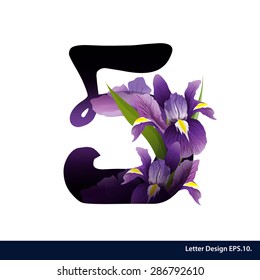 Alphabet Number Five Flower Vector Illustration Stock Vector (Royalty ...