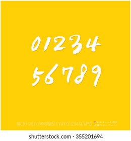 Alphabet Number Hand Drawn Calligraphy Vector Stock Vector (Royalty ...