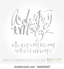 Alphabet Number Hand Drawn Calligraphy Vector Stock Vector (Royalty ...