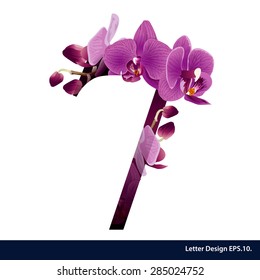 Alphabet Number Seven Flower Vector Illustration: เวกเตอร์สต็อก (ปลอด ...